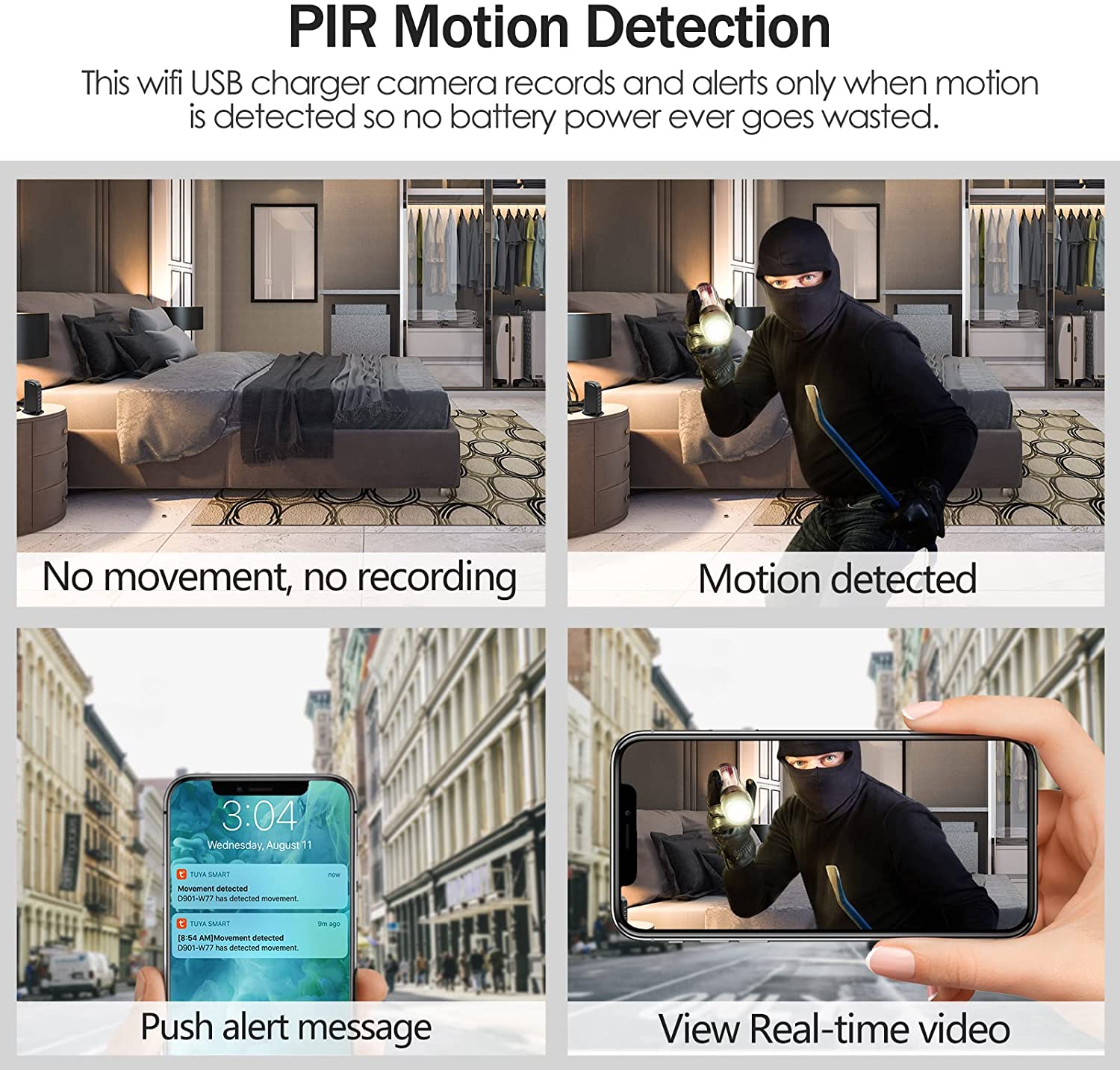 Hidden Camera USB Charger WiFi Spy Camera 5-Port USB Hub HD 1080P ...