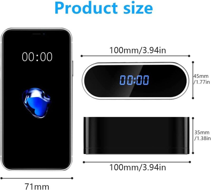 WiFi Hidden Camera with Clock, HD 1080P Indoor Security Camera with ...